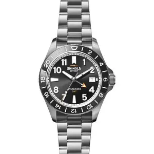 Shinola Gmt Automatic Bracelet And Strap Watch - Black