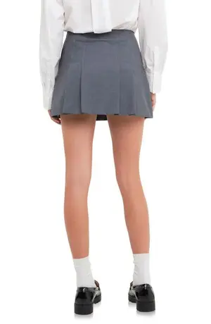 English Factory Pleated Skort - Heather Grey