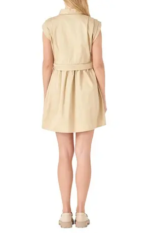 English Factory Pleated Shoulder Shirtdress