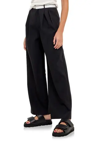 GREY LAB Contrast Waist Wide Leg Pants
