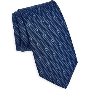 FERRAGAMO Sogno Silk Tie F.marine