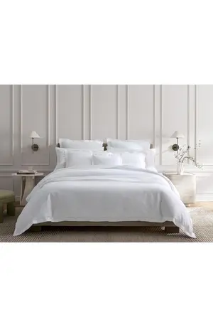 MATOUK Roman Hemstitch Linen Duvet Cover - Platinum