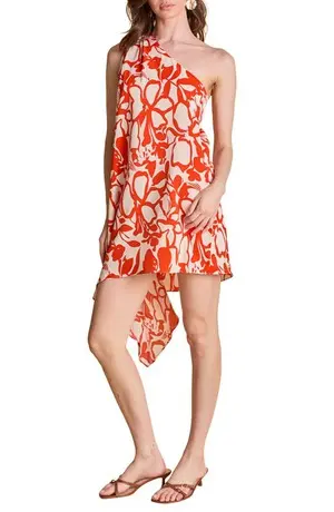 Endless Rose One-shoulder Asymmetric Dress - Orange