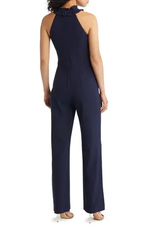 Eliza J Ruffle Halter Neck Jumpsuit
