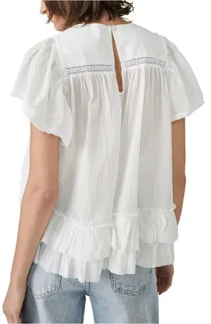 Free People Harrison Lace Ruffle Blouse