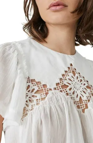 Free People Harrison Lace Ruffle Blouse
