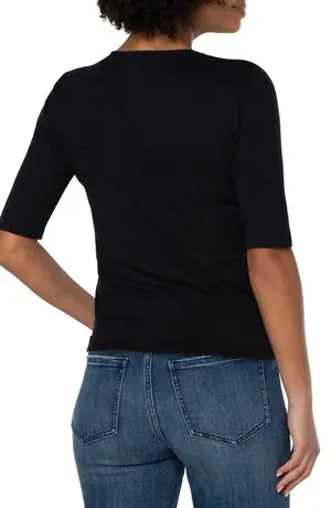 LIVERPOOL Double Layer V-neck Rib Top