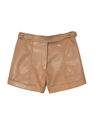 Simkhai Women's Chace Belted Faux Leather Shorts - Thorn  - Thorn