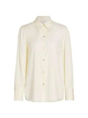 Vince Women's Silk-Blend Button-Up Shirt - Feather  - Feather