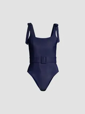 Beach Riot Sydney Ribbed One-piece Swimsuit Navy