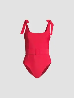 Beach Riot Sydney Ribbed One-piece Swimsuit Red