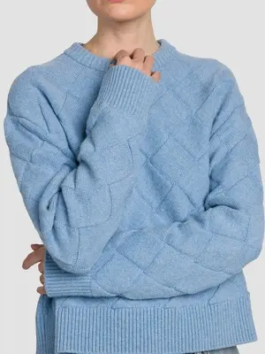 Bottega Veneta Textured Diamond Wool Sweater