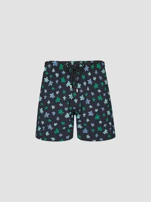 Vilebrequin Micro Ronde Des Tortues Embroidered Swim Trunks - Noir