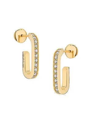 DINH VAN Women's Maillon 18K Gold & Diamond Hoop Earrings - Gold