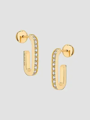 DINH VAN Maillon 18k & Diamond Hoop Earrings - One-color