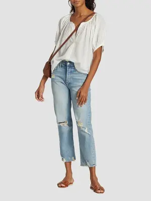 DÔEN June Puff-sleeve Top - Salt