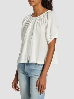 DÔEN June Puff-sleeve Top - Salt