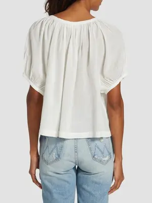 DÔEN June Puff-sleeve Top - Salt
