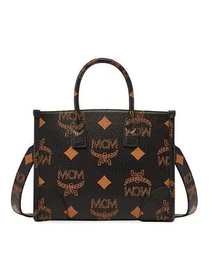 Mcm MCM Munchen Maxi Monogram Tote Bag - Black