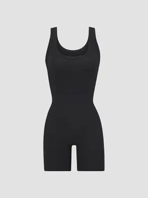 SKIMS Cotton Rib Onesie Bodysuit - Soot