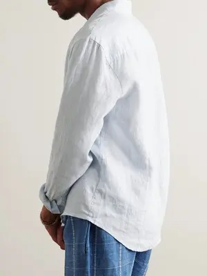 JAMES PERSE Garment-dyed Linen Shirt - Blue