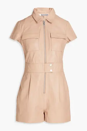 Walter Baker Pleated Leather Playsuit