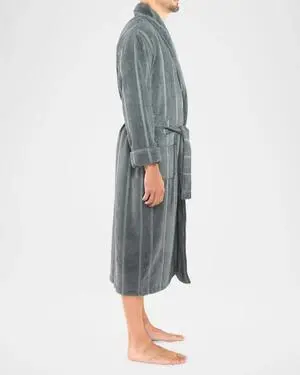 Majestic International Apos;s Ultra Lux Jacquard Shawl Robe - Charcoal
