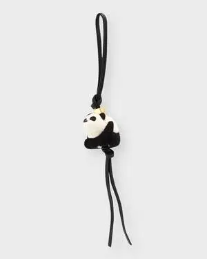 Loewe Panda Charm In Felt - Black/white