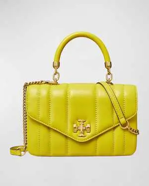 Tory Burch Kira Mini Quilted Top-handle Bag Island Chartreuse