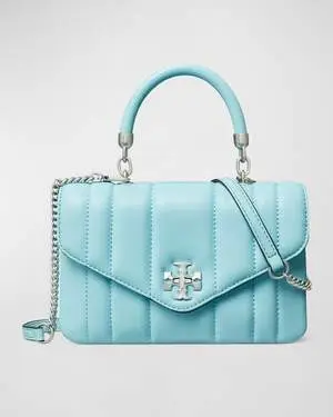 Tory Burch Kira Mini Quilted Top-handle Bag Light Celeste