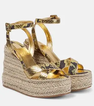 Christian Louboutin Gold Tone Espadrilles