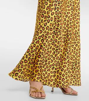 Rabanne Chain-detail Leopard-print Slip Dress - Multicoloured