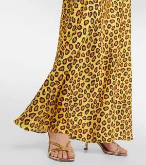 Rabanne Chain-detail Leopard-print Slip Dress - Multicoloured