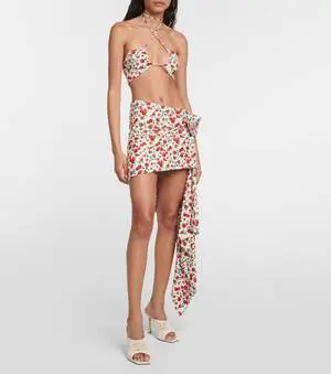 Magda Butrym Floral Appliqué Miniskirt - Multicoloured