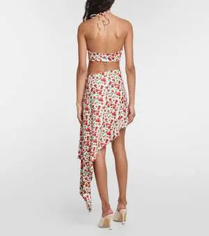 Magda Butrym Floral Appliqué Miniskirt - Multicoloured