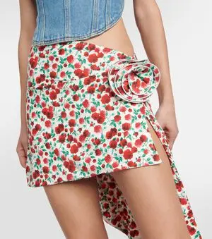 Magda Butrym Floral Appliqué Miniskirt - Multicoloured