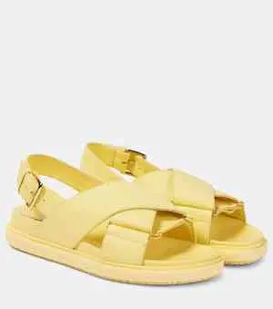 Marni Fussbett Leather Sandals - Yellow