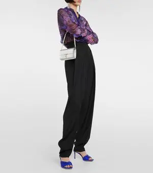 JIMMY CHOO Basil 75 Jersey And Leather Mules