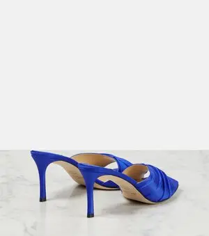 JIMMY CHOO Basil 75 Jersey And Leather Mules