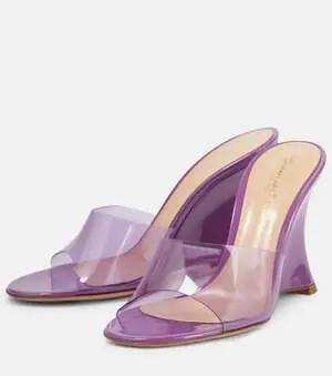 GIANVITO ROSSI Futura 95 Pvc Wedge Mules