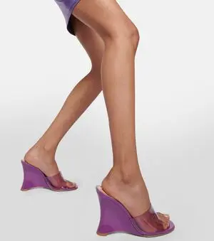 GIANVITO ROSSI Futura 95 Pvc Wedge Mules