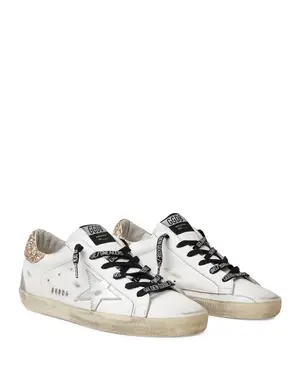 GOLDEN GOOSE Super-star Low Top Sneakers - White Silver