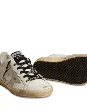 GOLDEN GOOSE Super-star Low Top Sneakers - White Silver