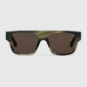 Gucci Rectangular Frame Sunglasses Green