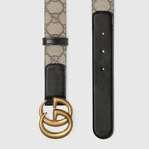 Gucci Gg Belt With Double G Buckle Gg Canvas - Beige  display picture 3