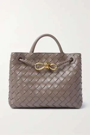 Bottega Veneta Andiamo Small Intrecciato Leather Tote Taupe