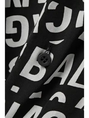 Balenciaga Printed Crepe Shirt - Black