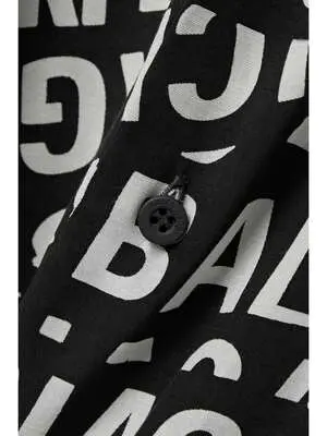 Balenciaga Printed Crepe Shirt - Black