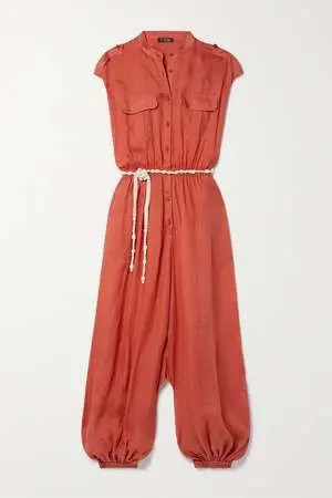 Loro Piana Belted Ramie Jumpsuit