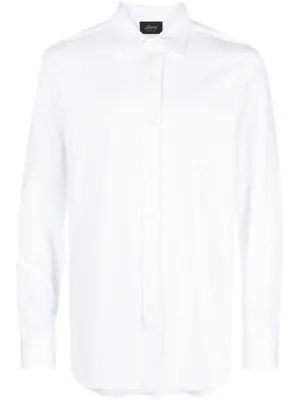 Brioni Spread-collar Cotton Shirt - White